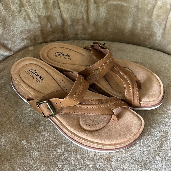 Clarks | Shoes | Clarks Womens Brynn Madi Flat Light Tan Leather Sandal ...